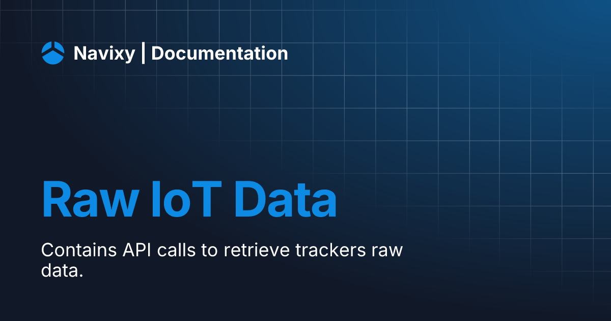 Raw IoT Data | Navixy | Documentation