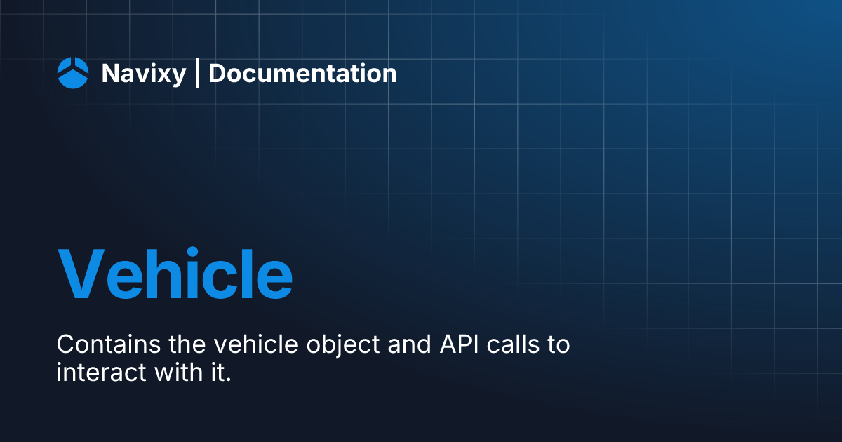 Vehicle | Navixy | Documentation