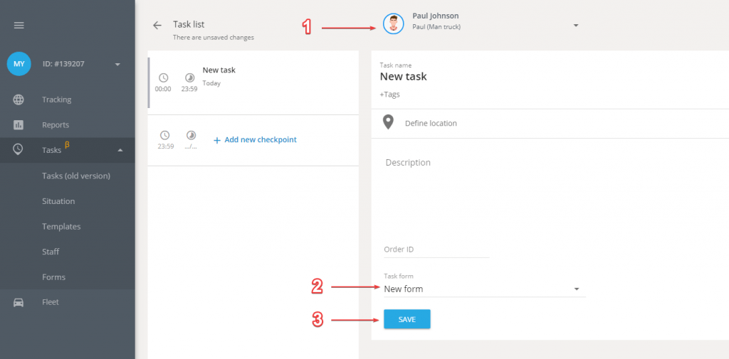 Send a form to an employee — Navixy