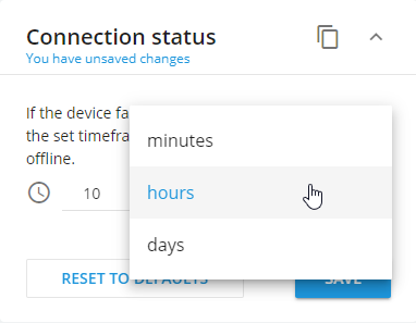 Connection status settings — Navixy