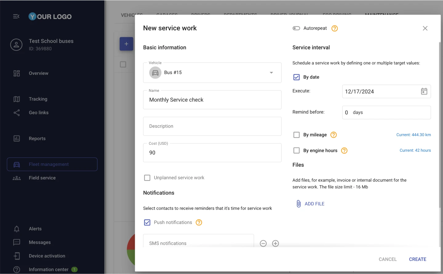 School bus tracking with Navixy